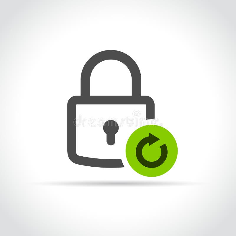 Padlock with Arrow Icon on White Background Stock Vector - Illustration ...