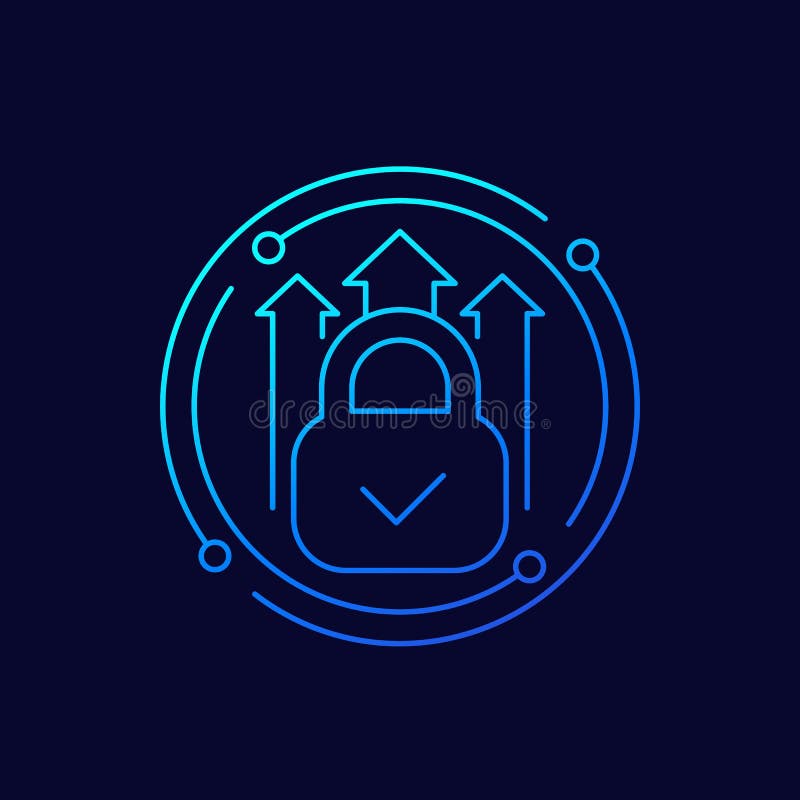 Padlock and Arrows Line Icon, Vector Art Stock Vector - Illustration of ...