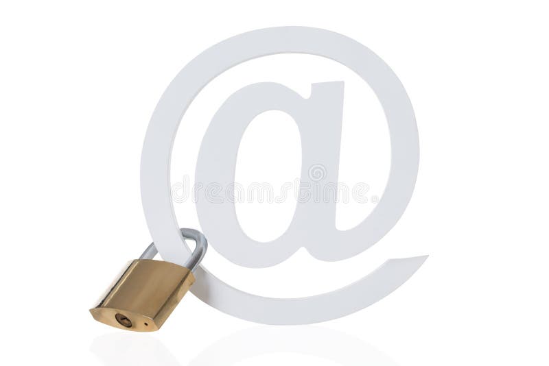 Padlock Attached To Email Symbol Stock Image - Image of commerce ...