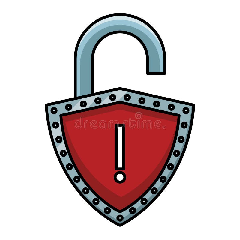 Padlock Attention Sign Security System Stock Vector - Illustration of ...