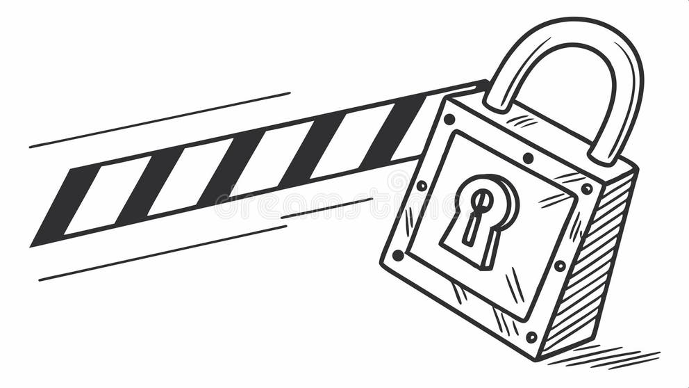 Padlock and Barrier, Restriction and Security Access Control Design ...