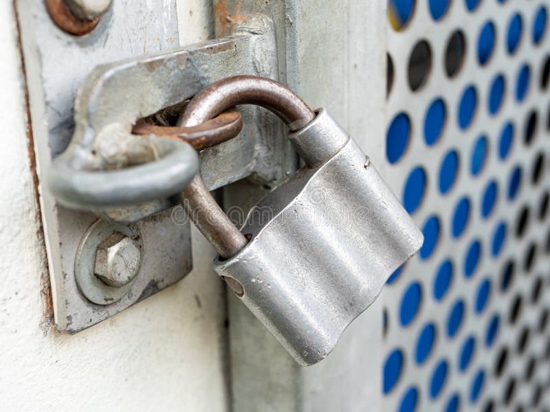Padlock on a Basement in the House Stock Image - Image of steel ...