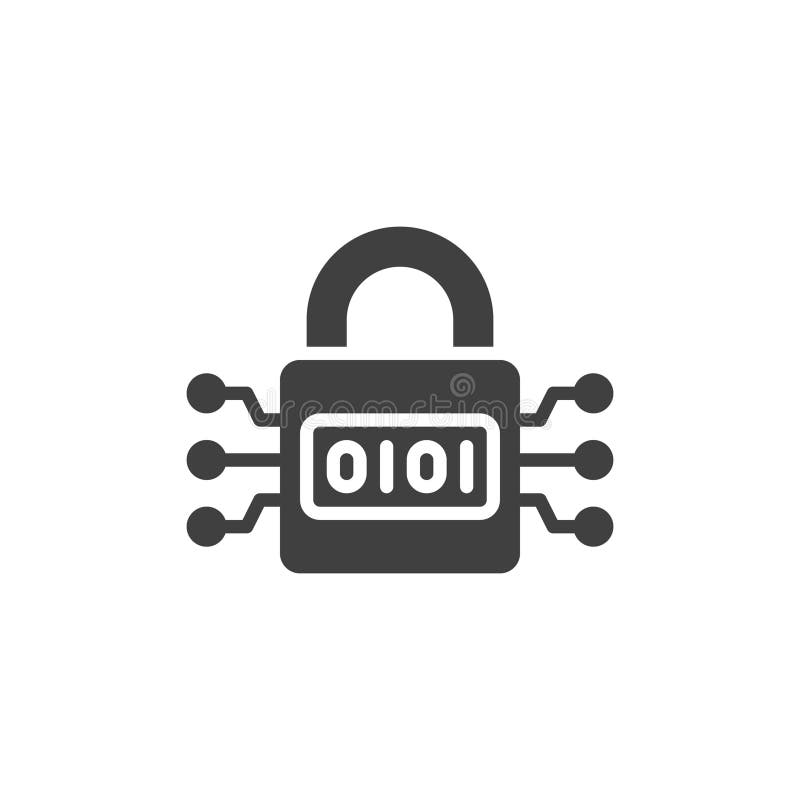Padlock with Binary Code Vector Icon Stock Vector - Illustration of ...