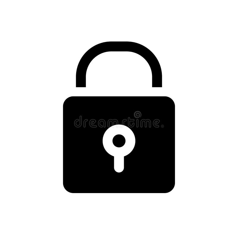 Padlock Black Glyph Ui Icon Stock Vector - Illustration of phone ...