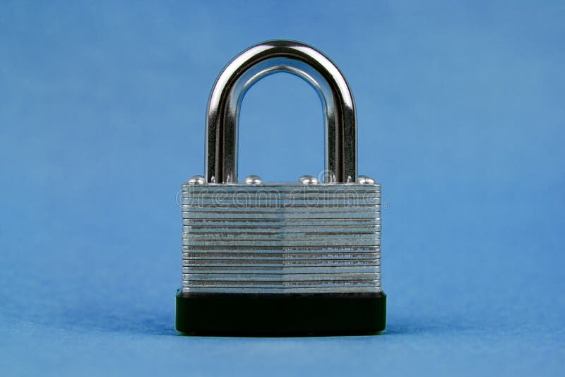Padlock with Blue Background Stock Image - Image of blue, business ...