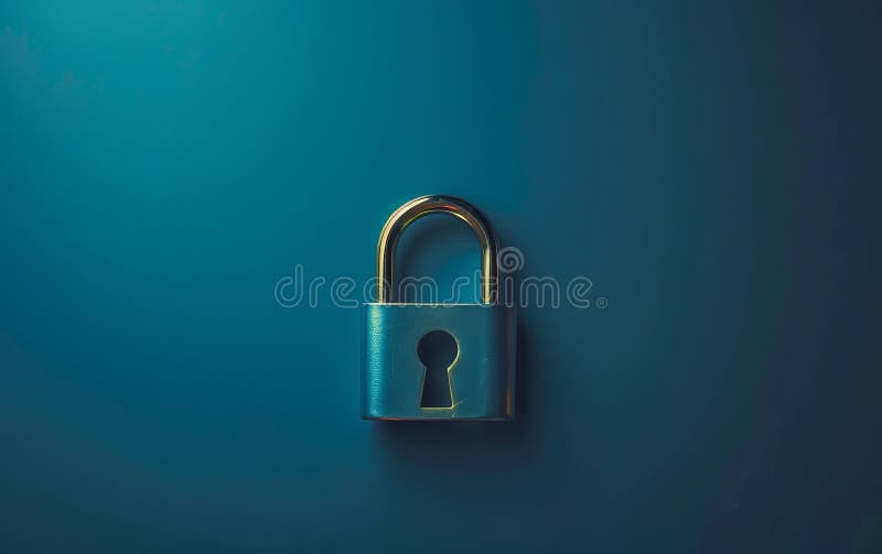 Padlock on Blue Background. Access Control and Security Authentication ...