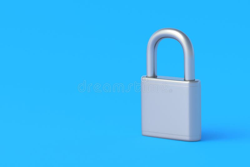 Padlock on blue background stock illustration. Illustration of guard ...