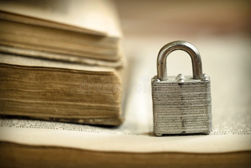 Padlock and Book. Information Security Stock Image - Image of education ...