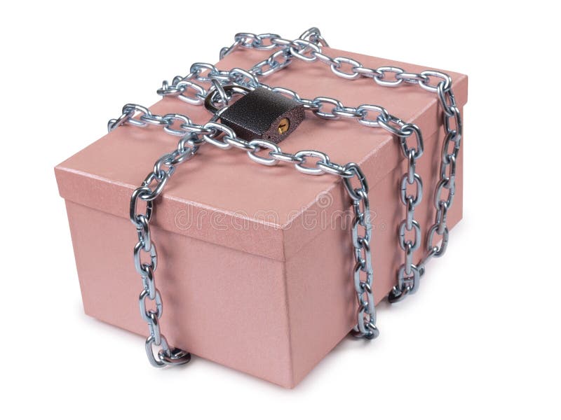 Padlock on box stock photo. Image of chain, system, buying - 20816098