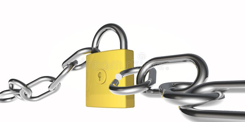 A Broken Chain and Padlock Still Locked Stock Illustration ...