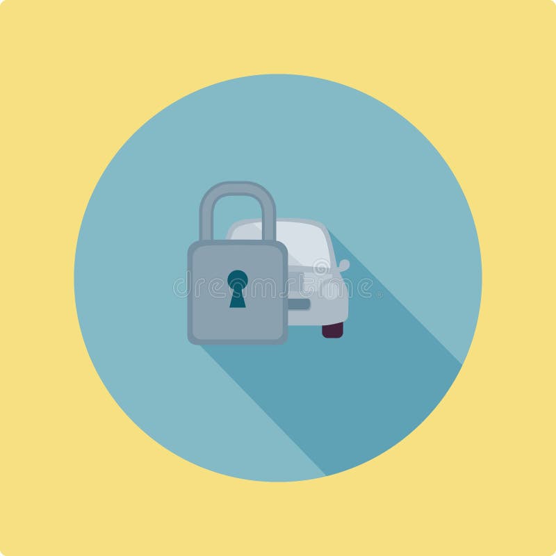 Padlock and Car. Vector Illustration Decorative Design Stock Vector ...