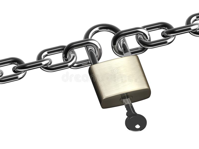 Padlock and chain stock illustration. Illustration of access - 5407159