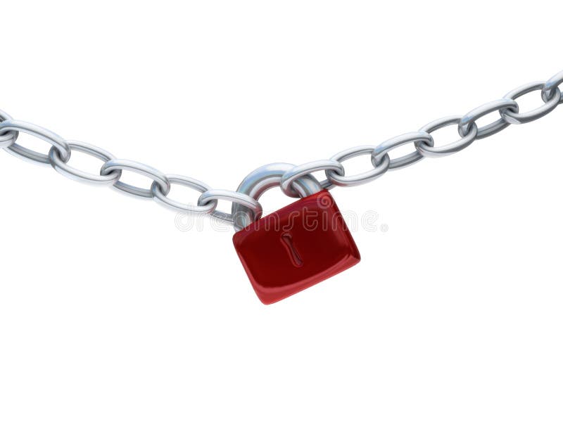 Padlock on a chain stock illustration. Illustration of padlock - 9337166