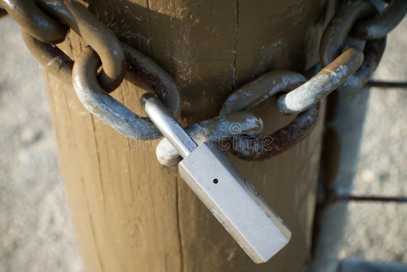 Padlock and chain stock image. Image of forbidden, security - 56627695