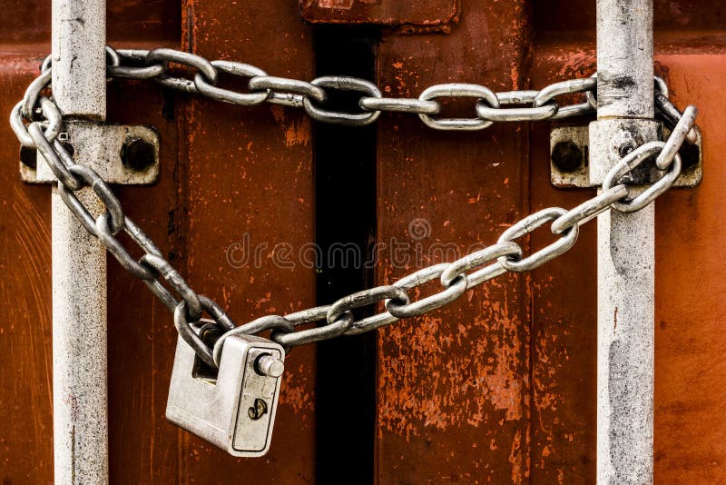 Chain Closing a Cargo Container Stock Photo - Image of beautiful, rust ...