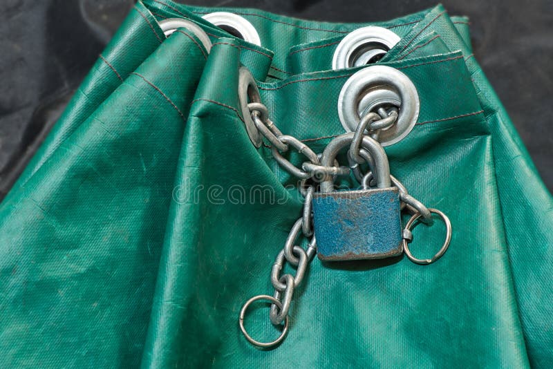 Padlock with chain stock photo. Image of used, ring, metal - 35891658