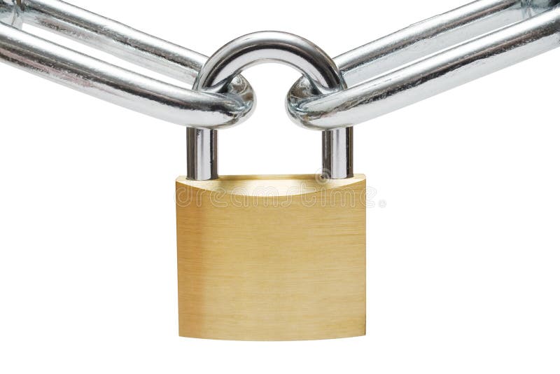 Padlock on Chain Links stock image. Image of arrest, chains - 3636557