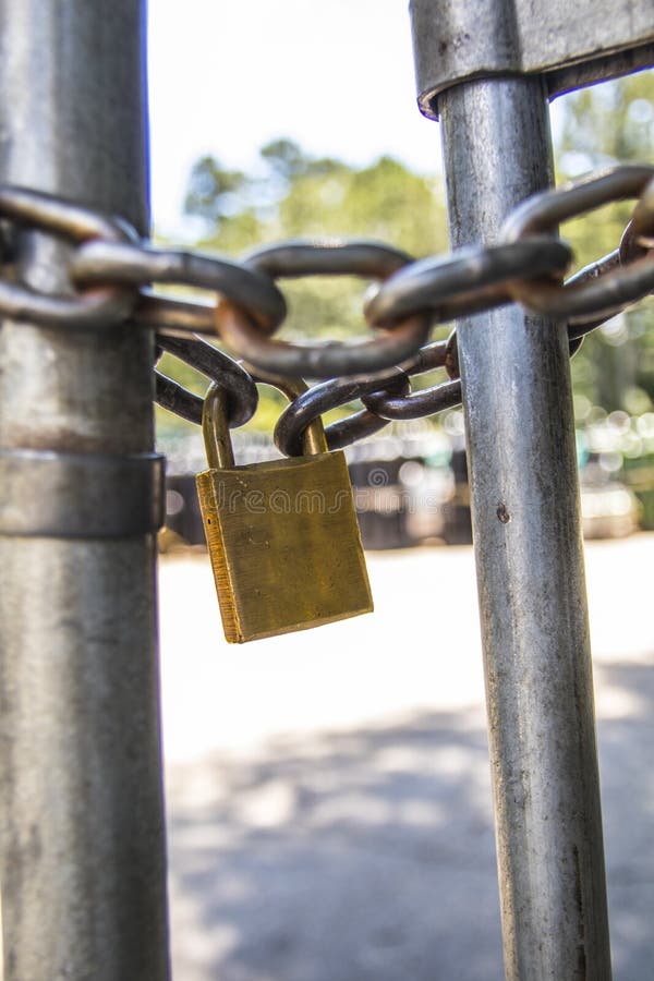 Chain securing a farm gate stock image. Image of prevent - 60870169