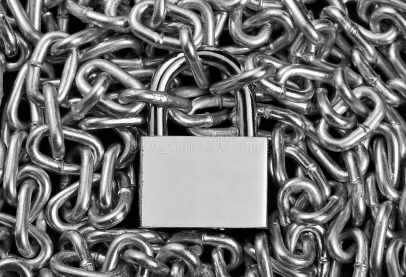 Padlock and chains stock photo. Image of abstract, pattern - 26655038