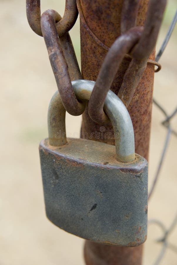 Padlock and chains stock photo. Image of locked, gated - 6807902
