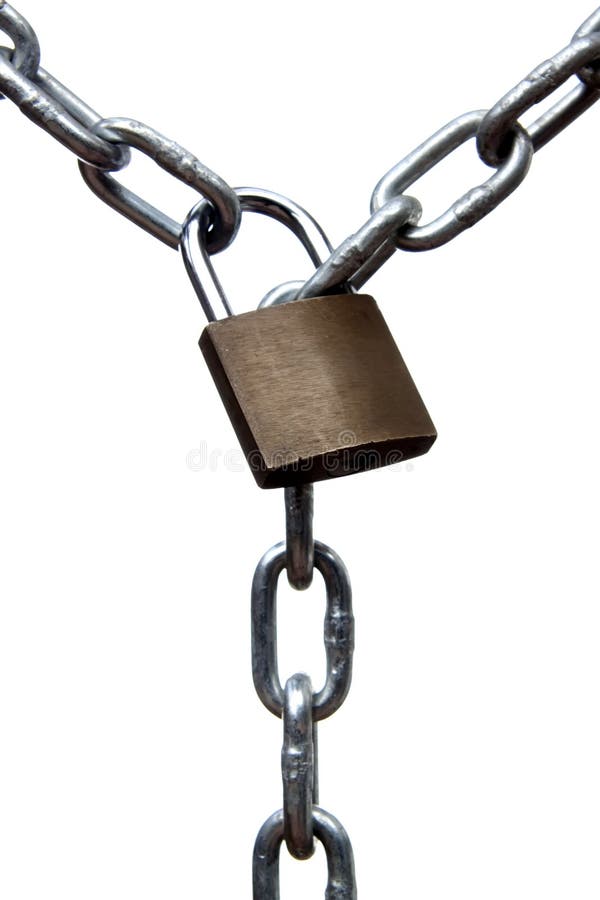 Padlock chains linking stock photo. Image of golden, gold - 24774094