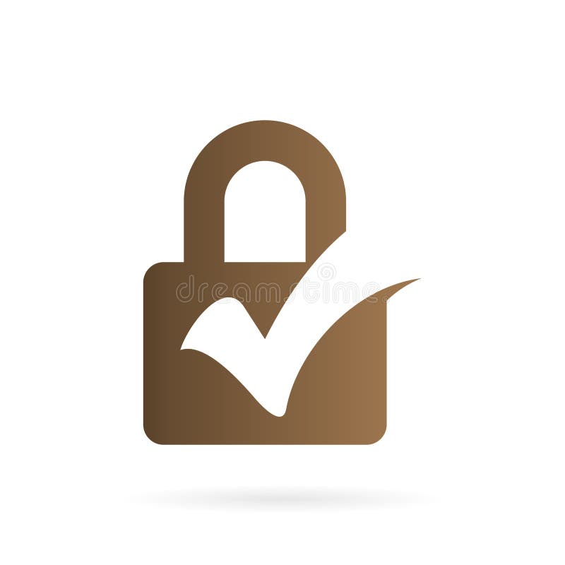 Padlock Check Logo Design Template Stock Vector - Illustration of ...
