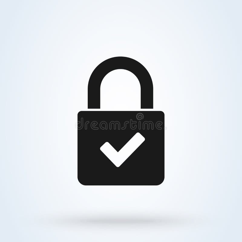 Padlock and Check Mark. Modern Flat Vector Icon Stock Vector ...