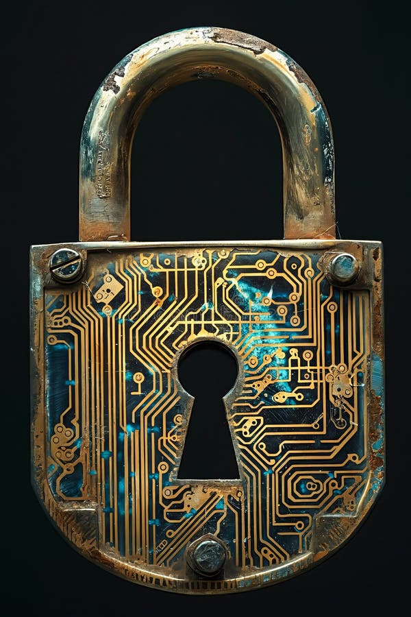 A Padlock with a Circuit Board Design on it. Generative AI Stock ...