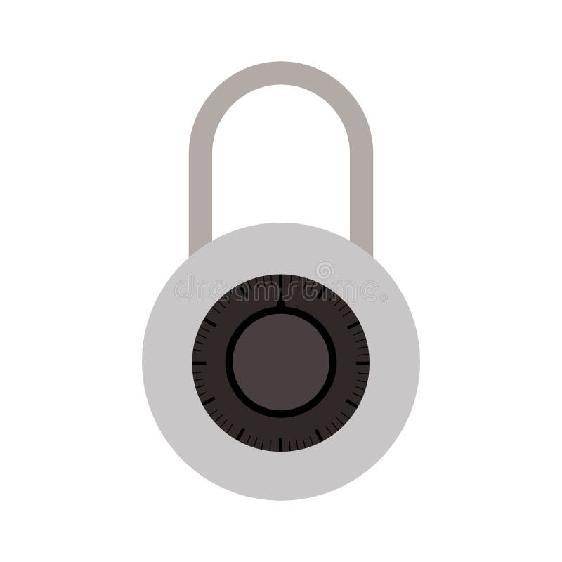 Padlock with Circular Body and Shackle Stock Illustration ...