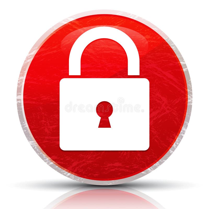 Padlock Close Icon Metallic Grunge Abstract Red Round Button ...