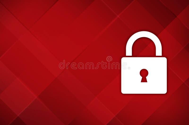 Padlock Close Icon Modern Layout Design Abstract Red Background ...