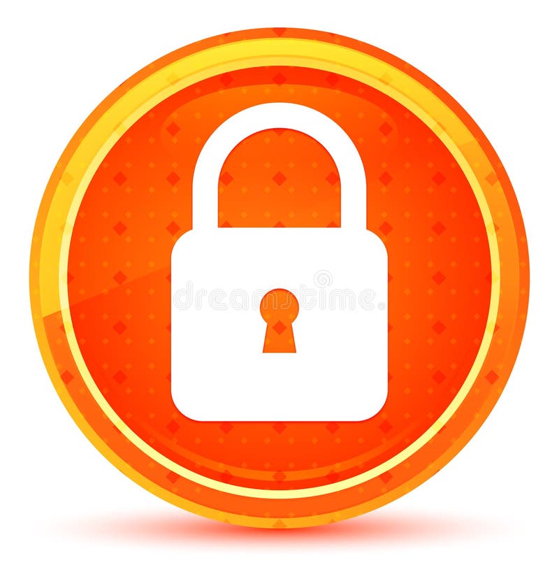 Padlock Close Icon Natural Orange Round Button Stock Illustration ...
