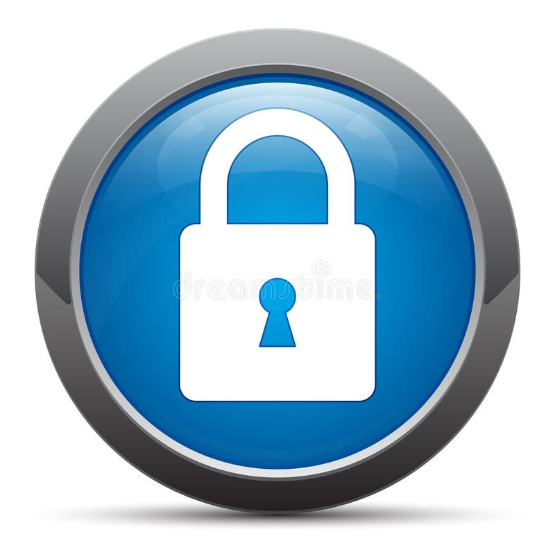 Padlock Close Icon Premium Blue Round Button Vector Illustration Stock ...