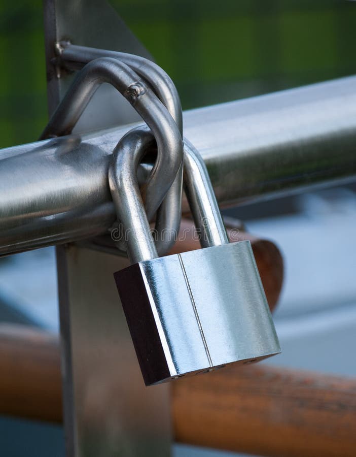 Padlock close up stock image. Image of pipe, railing - 81703179