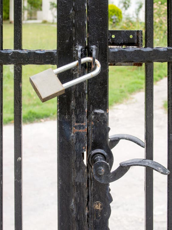 Padlock stock image. Image of architecture, home, gate - 41331839