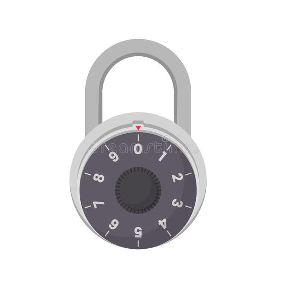 Padlock with Code Number Flat Illustration. Clean Icon Design Element ...