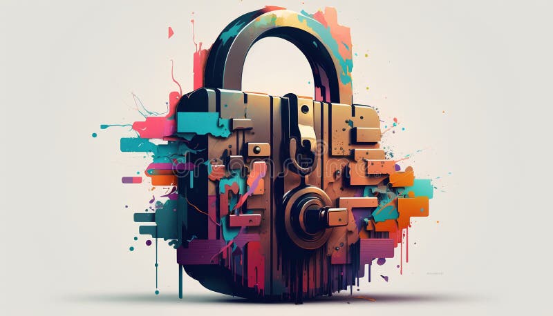 Padlock with Colorful Splashes. Vector Illustration. Eps 10 Stock ...
