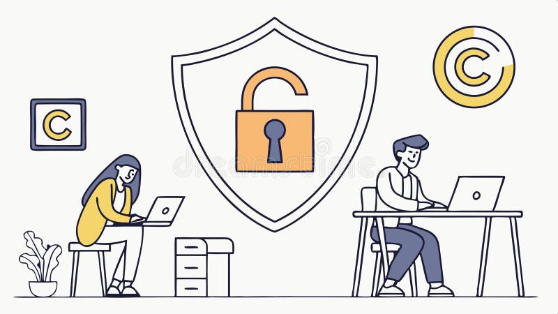 Padlock and Shield, Security Symbol, Protection Icon, Cybersecurity ...