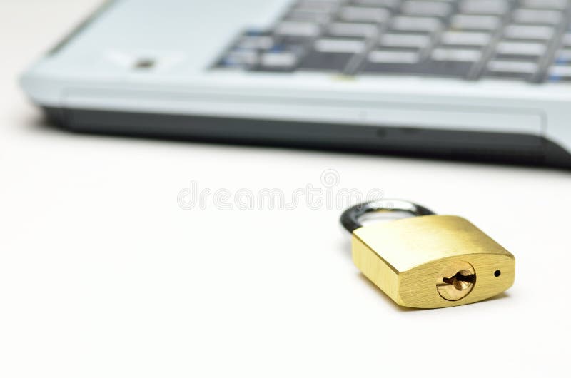 Padlock and Computer. stock photo. Image of social, issues - 25091760
