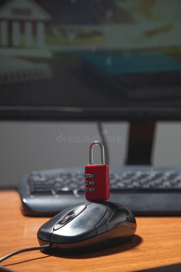 Padlock with a Computer. Cybersecurity and Digital Data Protection ...
