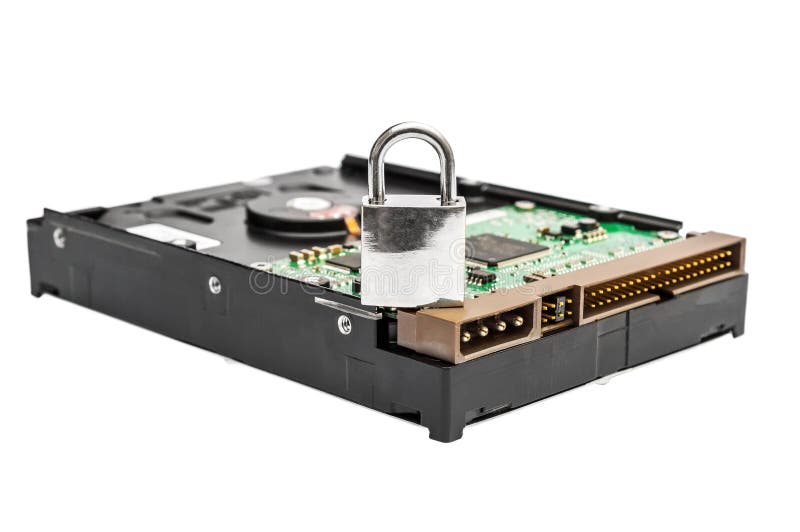 Padlock on the Computer Hard Disk Drive. Data Security Concept Stock ...