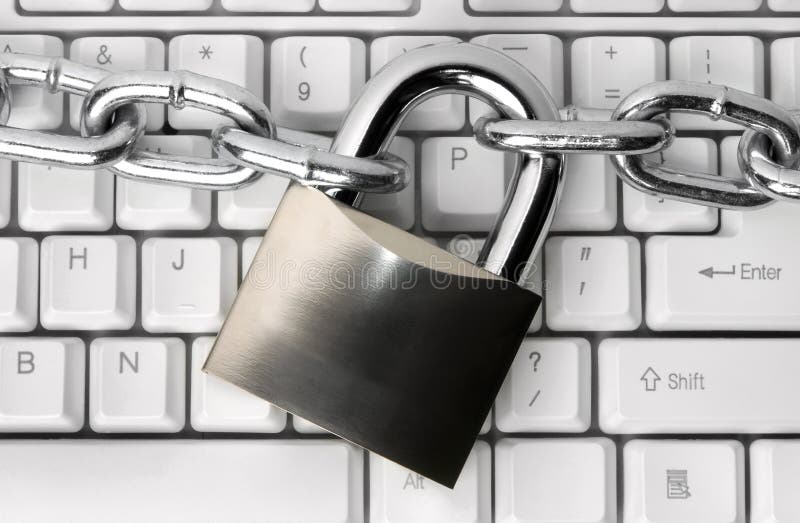 Padlock on a Computer Keyboard Stock Image - Image of protection, white ...
