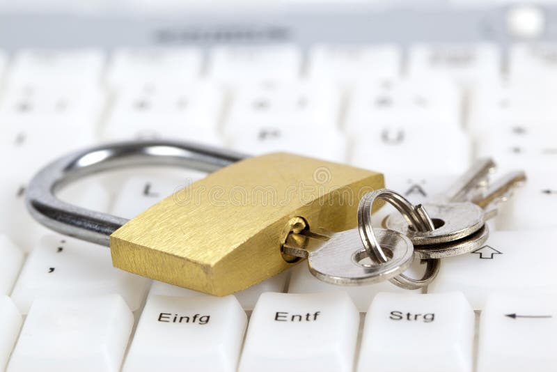 Padlock on Computer Keyboard Stock Image - Image of security, keys ...