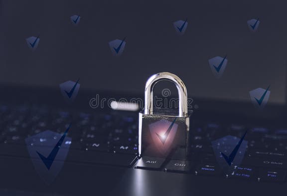 Padlock on a Computer Keyboard - Cybersecurity Concept Stock Image ...