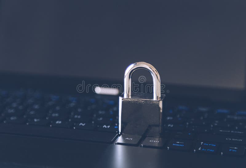 Padlock on a Computer Keyboard - Cybersecurity Concept Stock Image ...