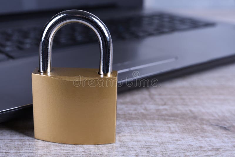 Padlock on Computer Keyboard. Internet Data Privacy Information ...