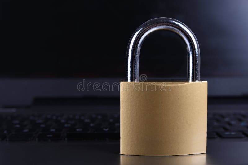 Padlock on Computer Keyboard. Internet Data Privacy Information ...