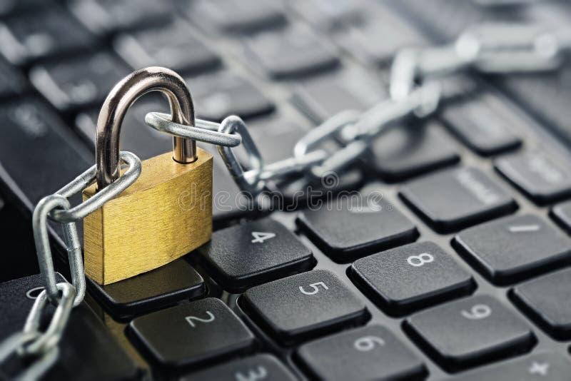 Padlock on Computer Keyboard. Network Security, Data Security and ...
