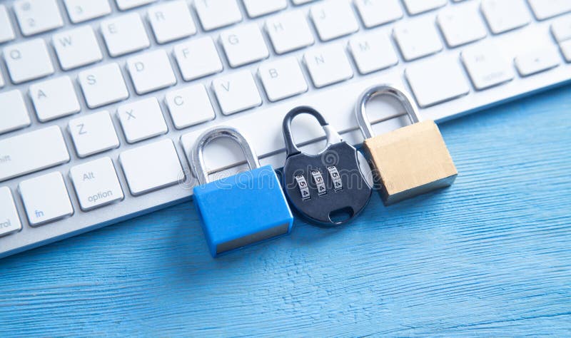 Keyboard with security key stock image. Image of locked - 2360399