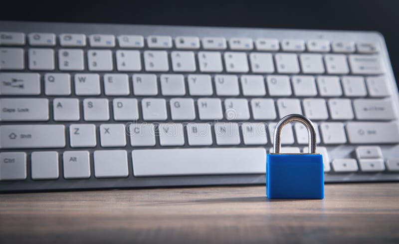 Keyboard with security key stock image. Image of locked - 2360399